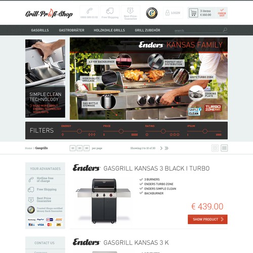 Designs | Online-Shop Design: New design for grill-profi-shop.de | Web ...