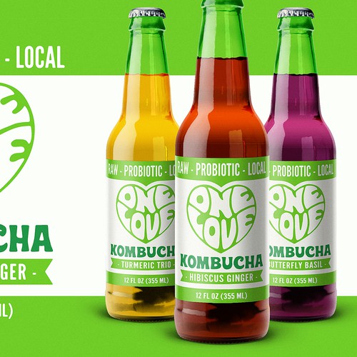 One Love Kombucha | concurso Rótulo