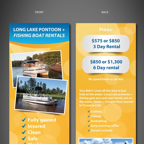 Boat rental Flyer - Quick and easy $200 bucks! | Postcard, flyer or ...