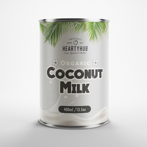 Label for Organic Coconut Milk with lid | Product label contest