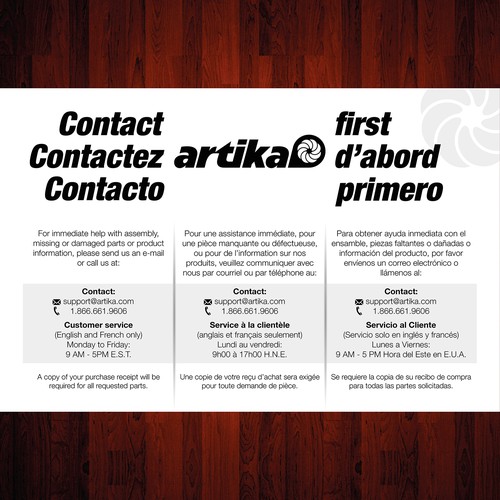 Create a customer service information flyer for retailed products ...