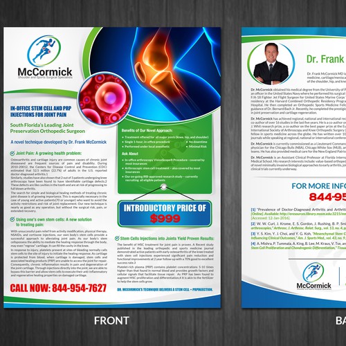 Dr. McCormick Stem Cell Treatment Flyer Design | Postcard, flyer or ...