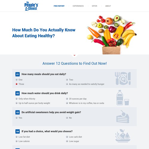 Diet Quiz Lander | Landing page design contest