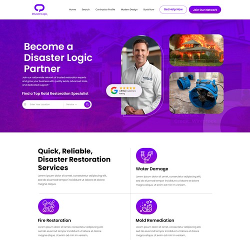 Designs | Disaster Logic a modern platform for the disaster restoration industry ! | Web page ...