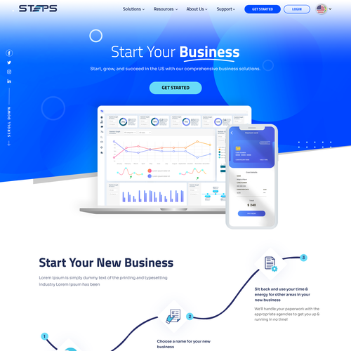 Designs | Modern and Sleek Business Services Saas Provider Website ...