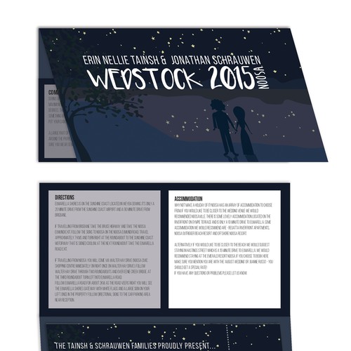 Designs | Create a ticket styled invite and info card for Wedstock 2015 ...