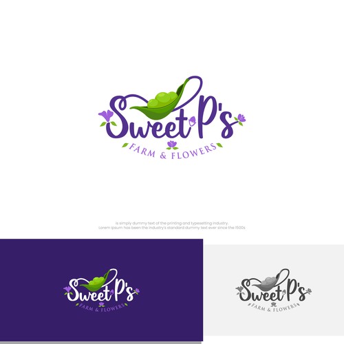 Designs | Viney Three peas in a pod with flower | Logo design contest