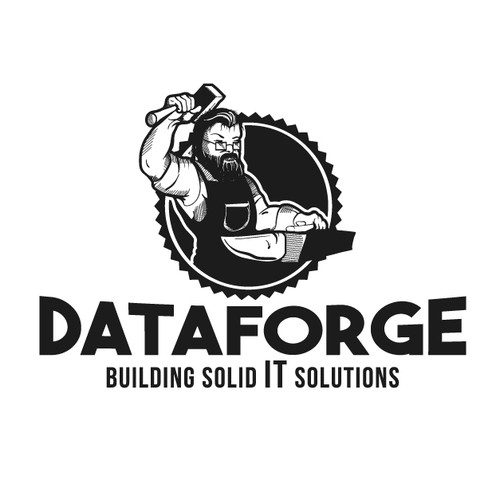 Create a captivating vintage forge logo for an IT company (Dataforge ...