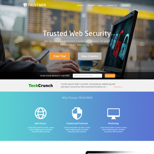 Creative website design for web security service company! | Web page ...