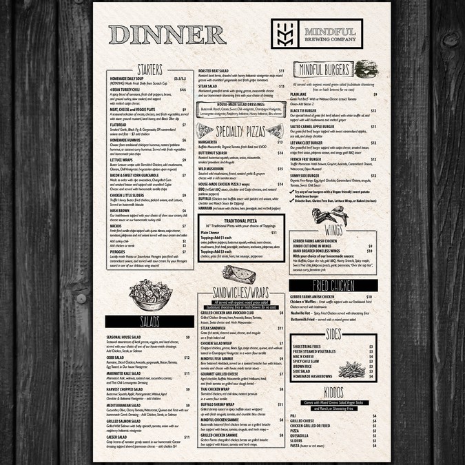 Design Menu layout for new craft brewery and restaurant | Menu contest