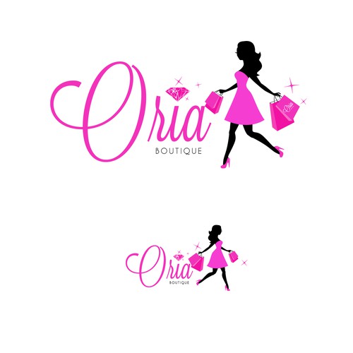 Create a feminine logo that illustrates a women in heels with a ...