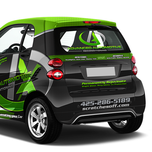 Smart car wrap for an automotive reconditioning shop | Car, truck or ...