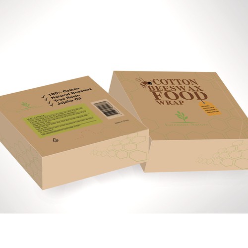 Packaging Design for Reusable Cotton Beeswax Food Wrap | Product ...