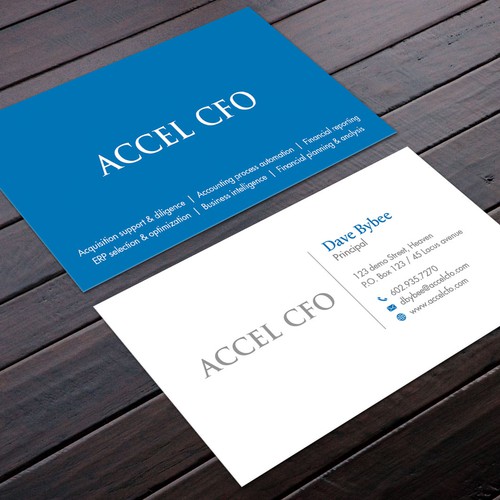 Outsourced CFO needs professional, soft-feel business card | Business ...