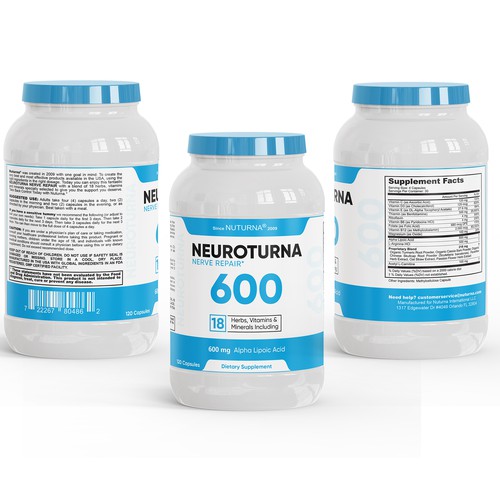 Designs | Supplement Label for NEUROTURNA | Product packaging contest