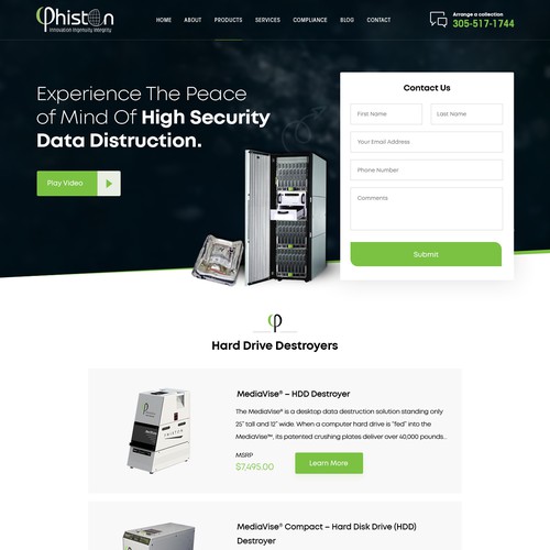 Designs | Website Re-Design for Data Destruction Pioneer! | Web page ...