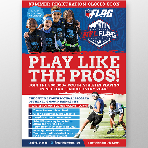Designs | Exciting NFL FLAG Youth Football Flyer for Schools | Postcard ...