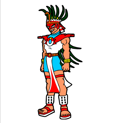 mayan bad ass character cartoon dude | キャラクター・マスコットコンペ