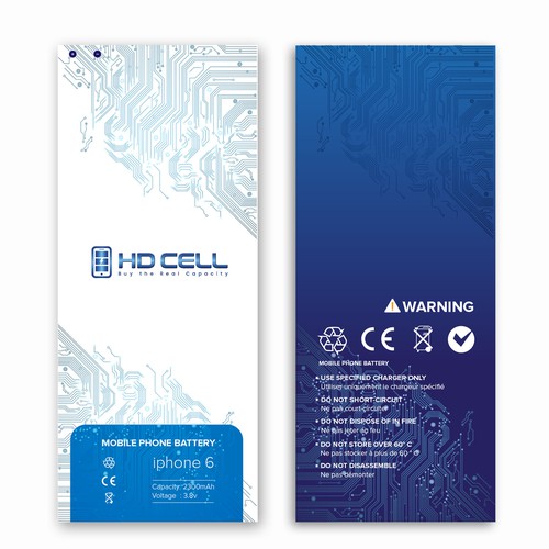 MOBILE PHONE BATTERY LABEL STICKER | Product packaging contest