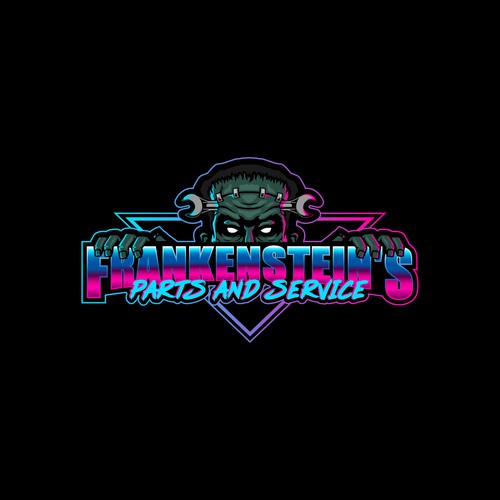 Designs | 99d: retro inspired neon logo for Frankenstein mechanic ...