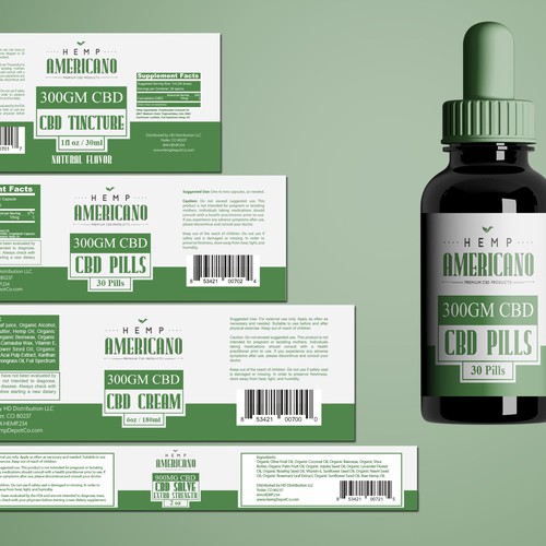 Design a label for four products using our Hemp Americano logo ...