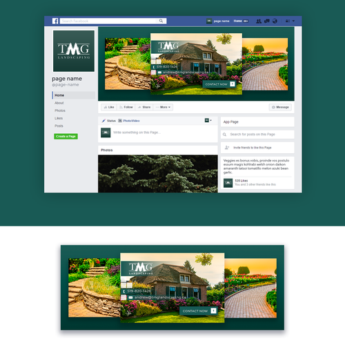 Landscaping company needs an attractive facebook page to attract new ...