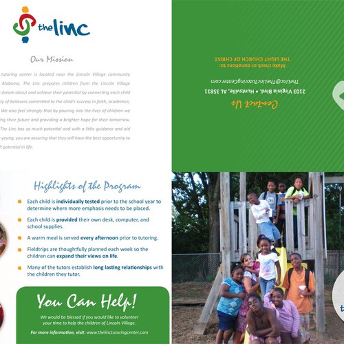 Single Fold Brochure for The Linc Tutoring/Mentoring Program | Print or ...