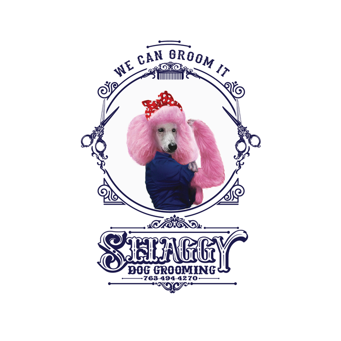 Riveting Rosie/ Pink Standard Poodle logo for a dog grooming shop ...