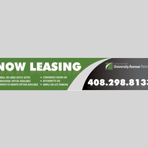 Create sleek leasing sign for modern office building. | Signage contest