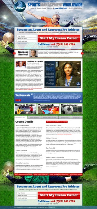 Sports Management Training needs a new landing page | Landing page ...