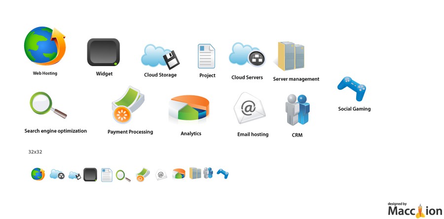 Product/Service Icons (e.g. Web Hosting, Gaming, CRM) | Button or icon ...