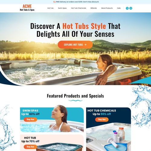 Designs | Hot Tub and Spa Lead Generation Website | Landing page design ...