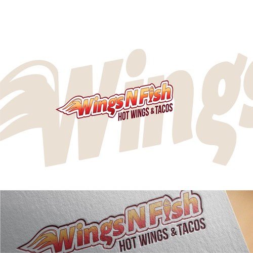 Wings N Fish restaurant logo design | Logo design contest