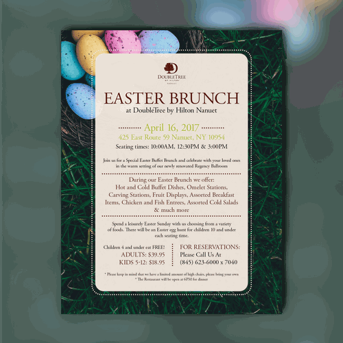 Design an Easter Brunch flyer for DoubleTree by Hilton Hotel Nanuet ...