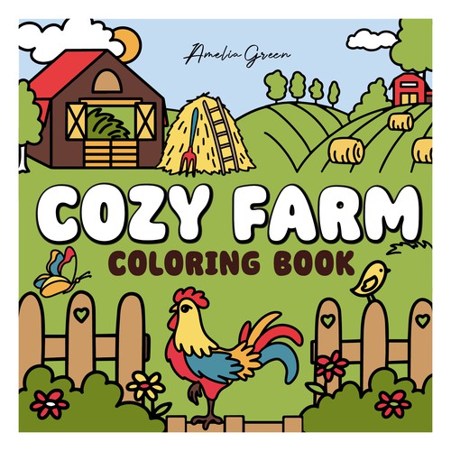 Designs | Top Notch Front Cover for: Cozy Farm Coloring Book | Book ...