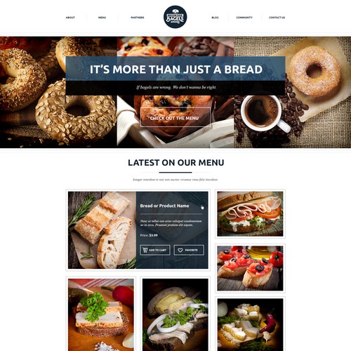 Create an exciting website for our bagel shop Brookside Bagels & More ...