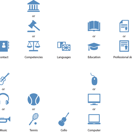 20 modern Icons for personal CV / Resume | Icon or button contest