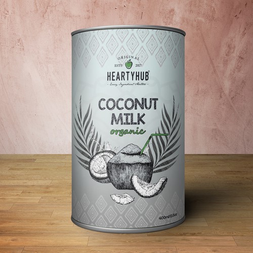 Label for Organic Coconut Milk with lid | Product label contest
