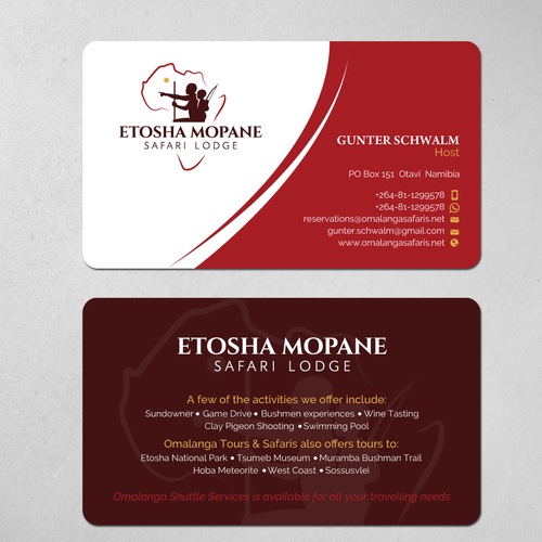 Omalanga Safaris | Etosha Mopane Safari Lodge - Business Cards ...