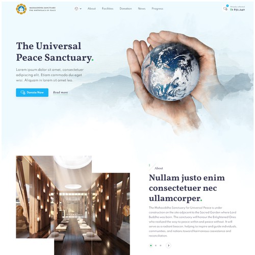 Designs | Redesign of Universal Peace Sanctuary's website | Web page ...