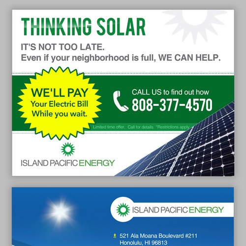 Postcard for Solar (PV) Promotion | Postcard, flyer or print contest