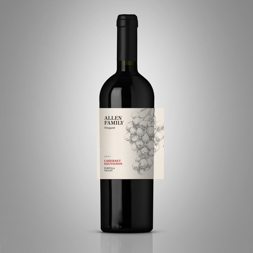 Designs | ALLEN FAMILY VINEYARD | Product label contest