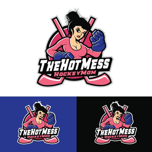 Create a cool logo, looking for a messy bun with The Hot Mess Hockey ...
