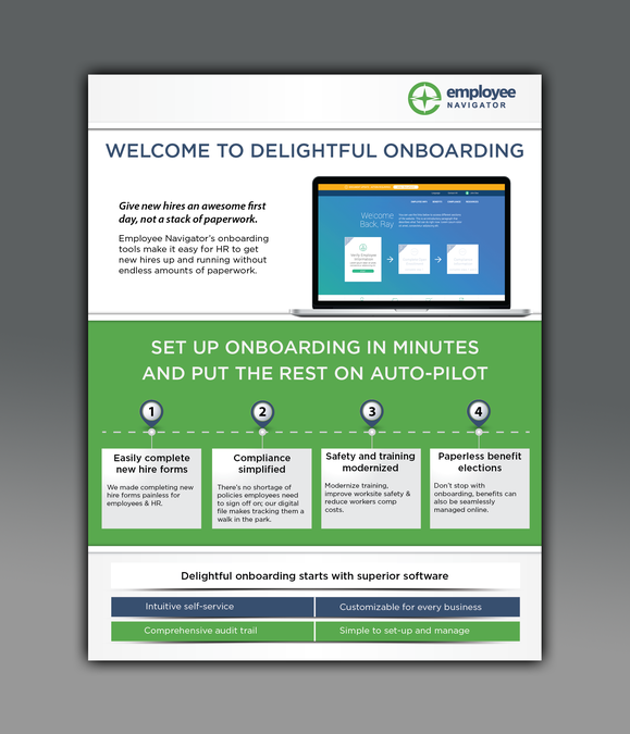 Design a captivating one-page product sheet for high growth SaaS start ...