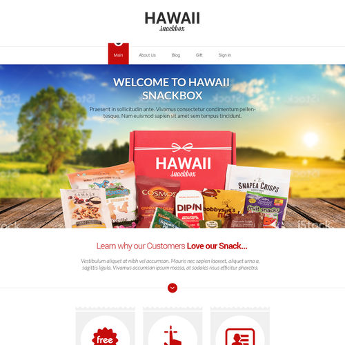 Hawaii Snack Box | Web page design contest