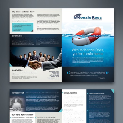 Create a corporate brochure for a dynamic commercial insurance broker ...