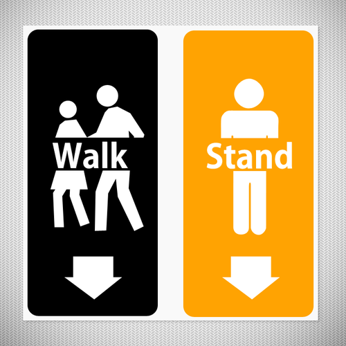 "Stand Right, Walk Left" Escalator Campaign Icon - MAKE IT FUNNY ...