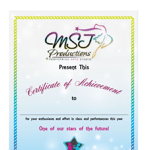 Designs | Creating a Dance Studio Certificate of Acheivement ...