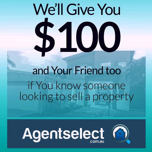 Design a "Refer a friend" campaign flyer for a real estate agency ...