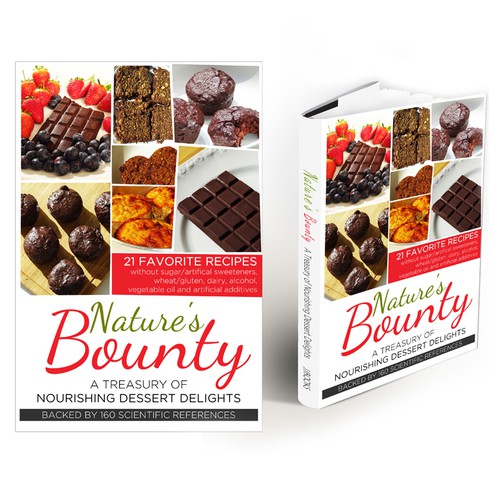 Deliciously nutritious desserts - cookbook cover | Book cover contest